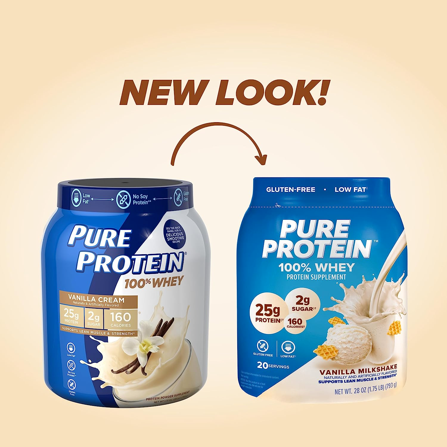 Pure Protein Powder - Whey, High Protein, Low Sugar, Gluten-Free ...