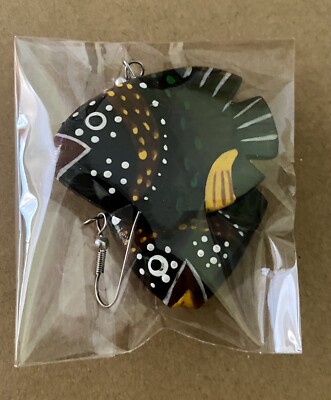 Aboriginal Flag Pride Hand Made & Painted Earrings Koori Murri Double ...