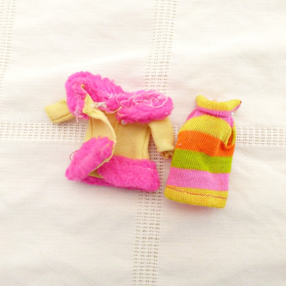 Vintage Pippa Topper Dawn Doll Huggly Snuggly Yellow & Pink Coat & Top ...