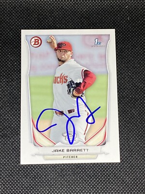 Jake Barrett Arizona Diamondbacks 2014 Bowman 1st Signed Auto Card # ...