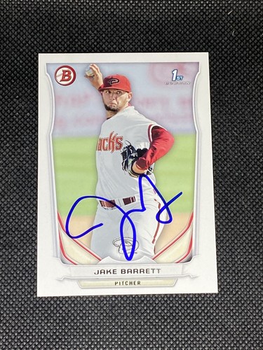Jake Barrett Arizona Diamondbacks 2014 Bowman 1st Signed Auto Card # ...