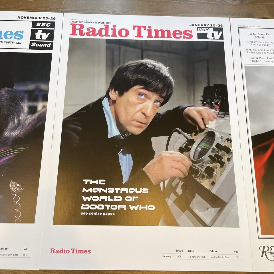 Four A2 Doctor Who Radio Times Posters Tardis Police Box Dr Who Print ...