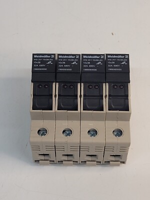 Weidmuller WSI 25/1 LED Terminal Block Fuse Holder 32A 690V Red LED Lot ...