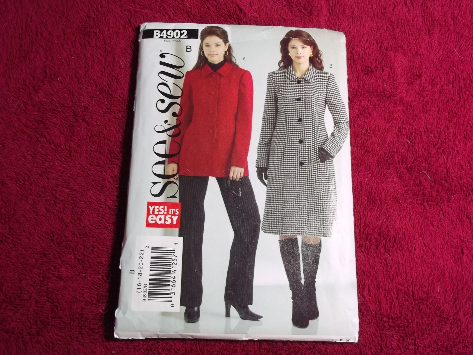 Butterick 3314 Pajamas Pants Shorts Top Pattern Plus Size 16 - 22 for ...