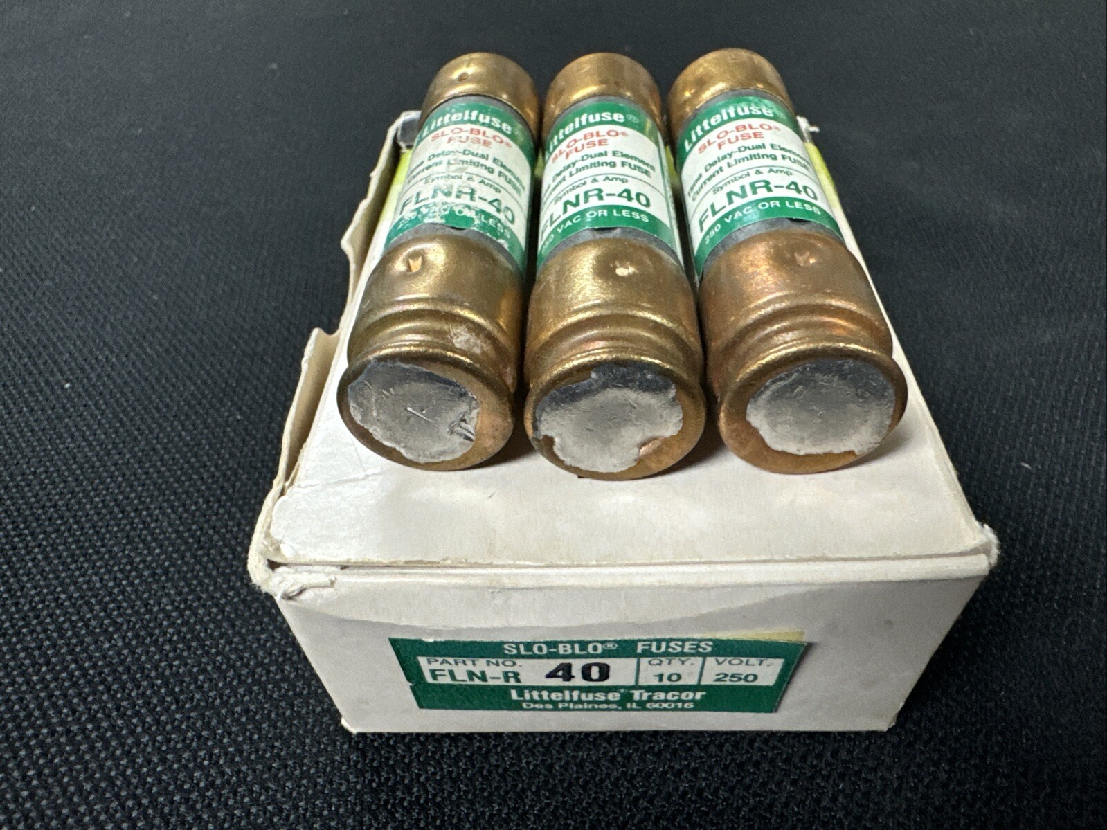 NEW OEM (LOT of 3) FLNR-40 LITTELFUSE SLO-BLO FUSE FLN-R40 FUSES ...