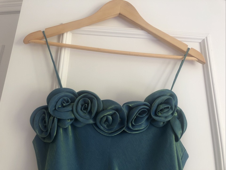 Yves Calin Evening Cruise Long Dress Blue/Green with wrap. Size 10 WORN ...
