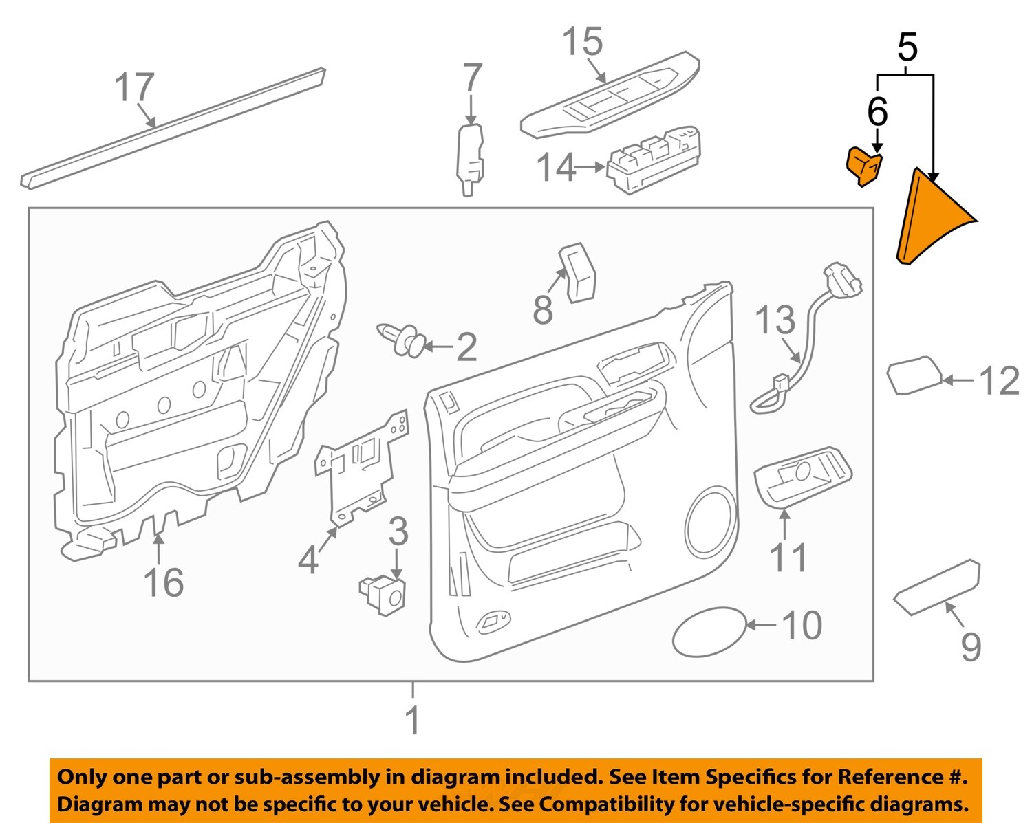 GM OEM Front Door-Upper Trim Panel Right 25857294 | eBay