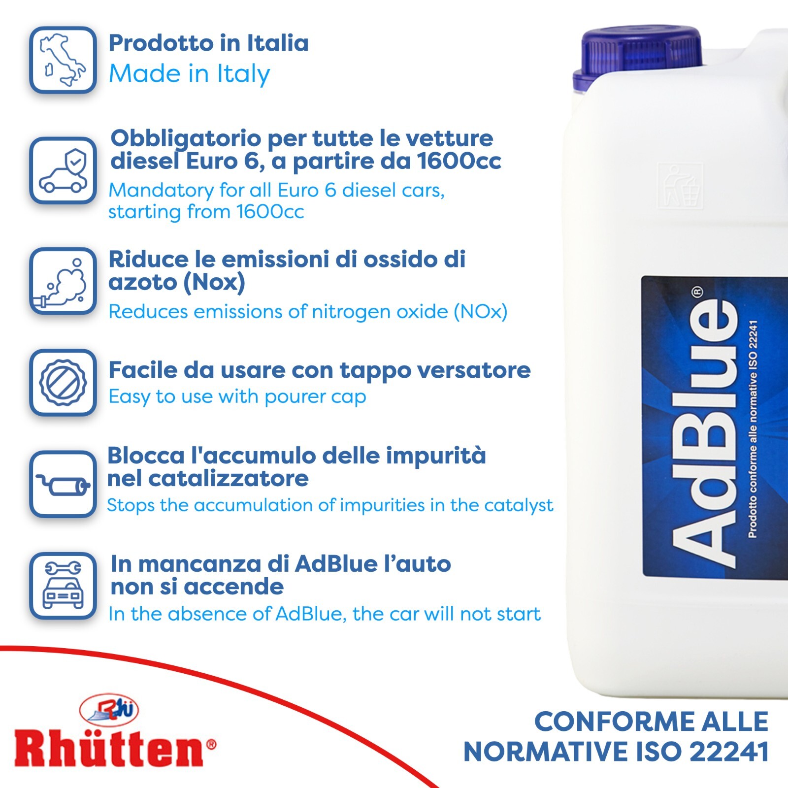 Adblue Additivo Urea Veicoli Euro 6 Tecnologia SCR con Beccuccio ...