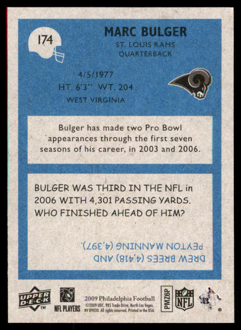 2009 Upper Deck Philadelphia - #174 Marc Bulger for sale online | eBay