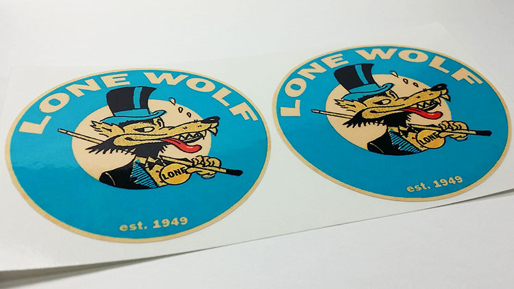 Pair 3" LONE WOLF Vintage Style DECAL, Vinyl STICKER, rat rod, racing ...