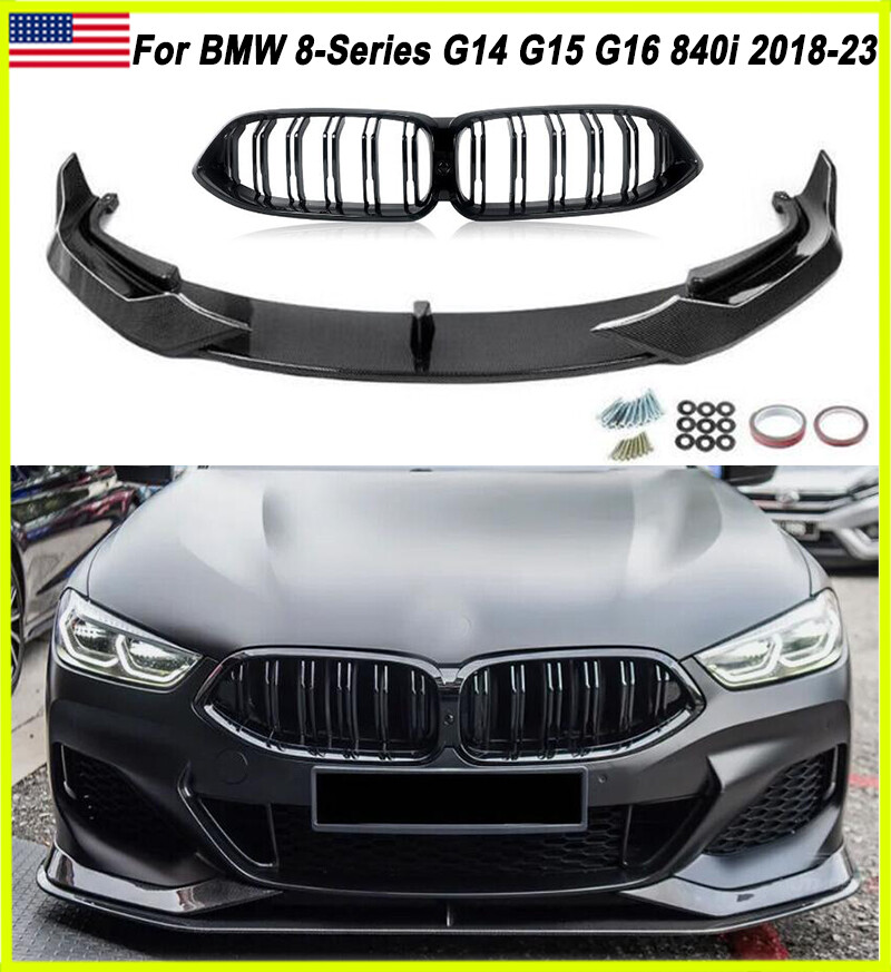For BMW 8-Series G14 G15 G16 840i M850i 18-23 Carbon Look Front Lip ...
