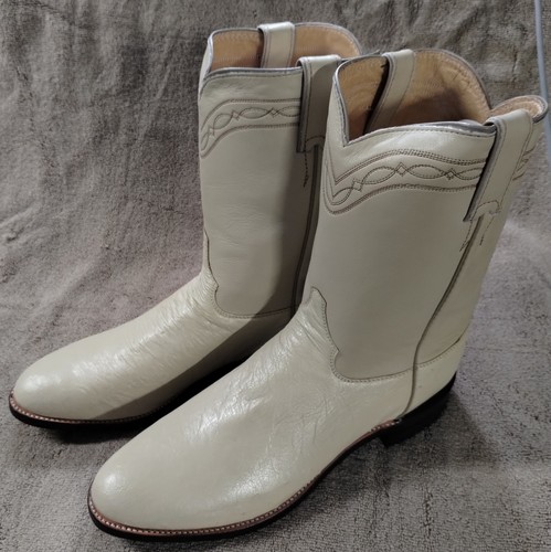 Justin Roper Smooth Ostrich New 11 1/2 B Made In USA All Leather Lined ...