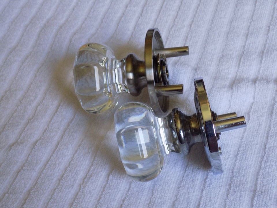 Vintage Pair Of 8 Point Crystal Glass Victorian Single Door Knobs new ...