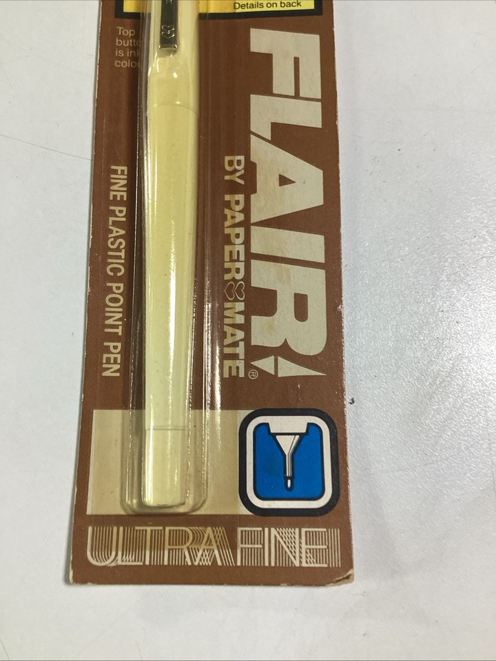 Paper Mate Flair Pen Ultra Fine Blue Ink NOS Vintage 1988 Gillette USA ...