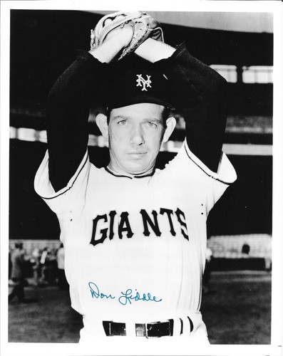 Don Liddle Autographed Photo New York Giants Photo 1946-60 8x10 ...