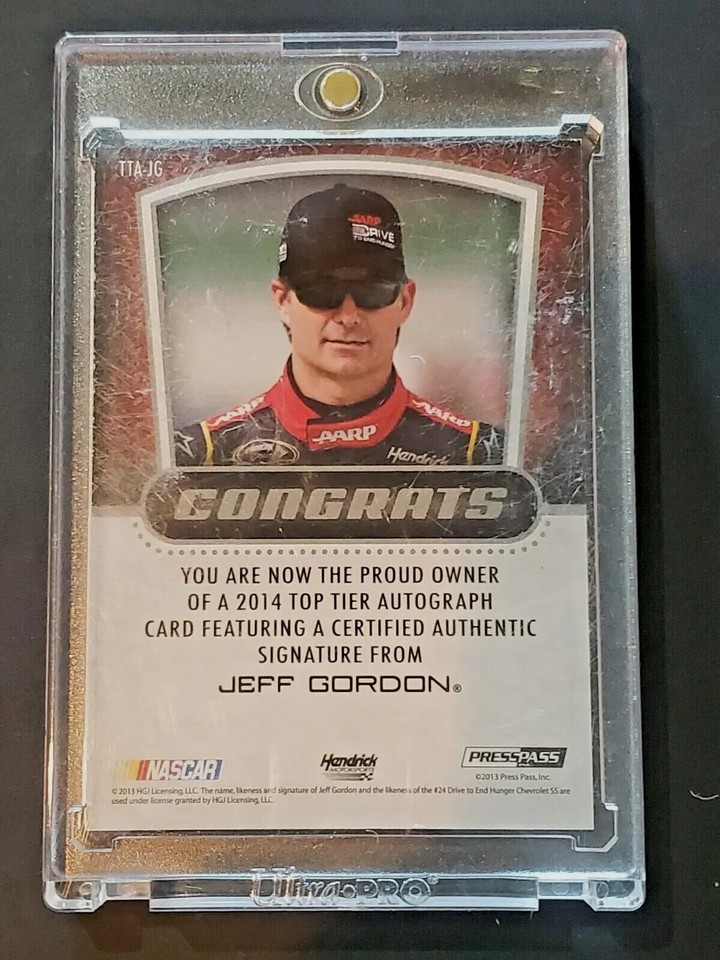 2014 Top Tier Jeff Gordon Autograph SP 16/20 | eBay