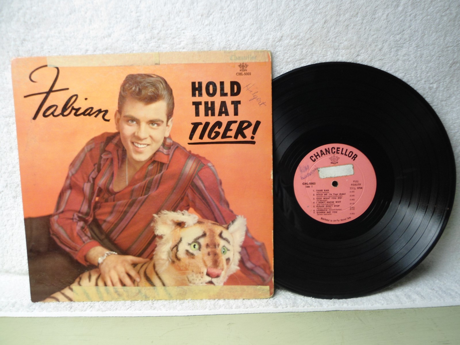 Fabian LP Hold That Tiger Rare 1959 Mono Pink Label Debut Orig! Turn Me ...