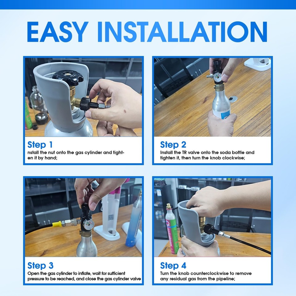 CO2 Refill Adapter Quick Connect, Co2 Tank Adapter with Pressure Gauge ...