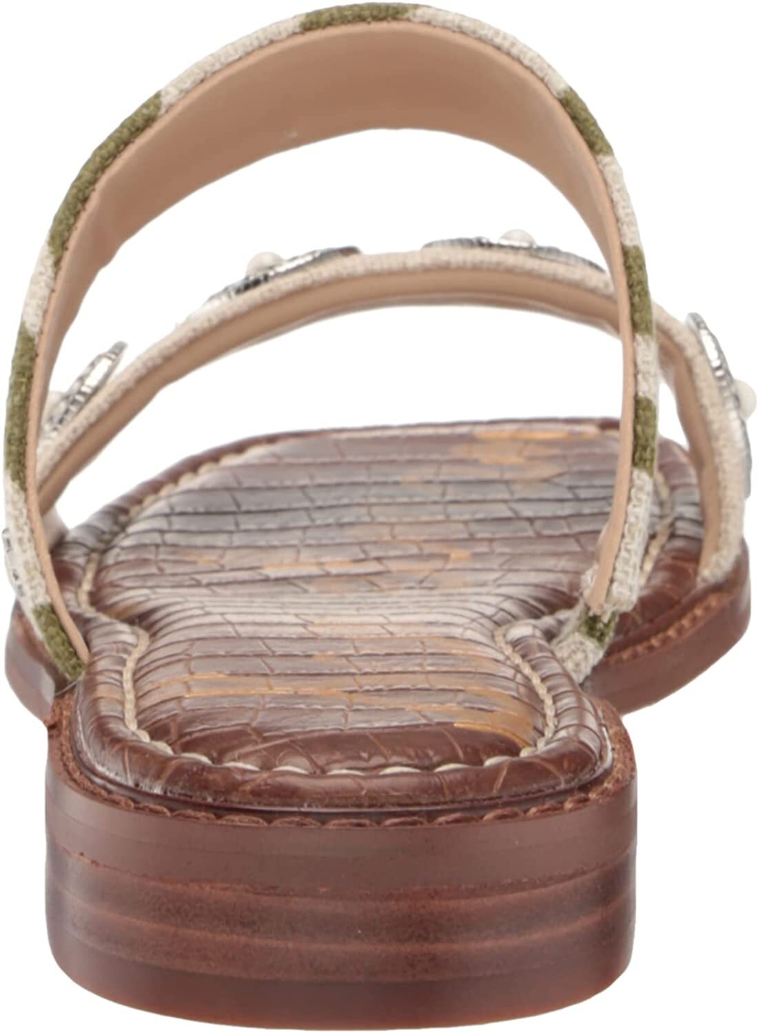 Sam Edelman Hera Soft Fern/Natural Slip On Open Toe Embellished Slides ...