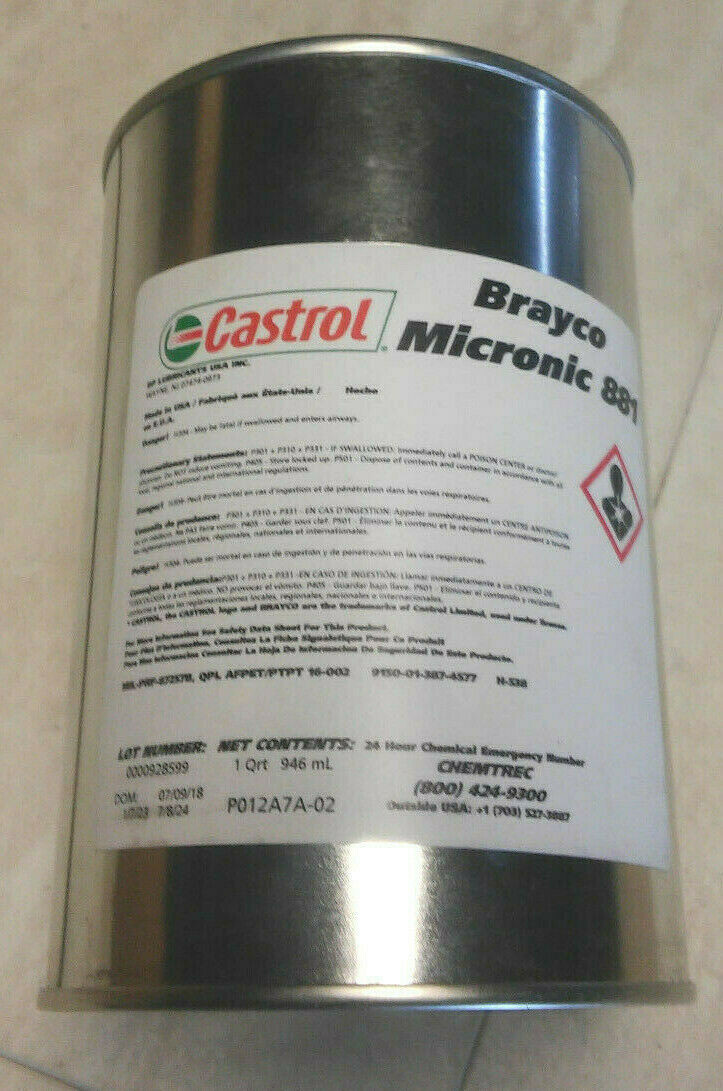 1 Quart of Castrol Brayco Micronic 881 Hydraulic Fluid | eBay