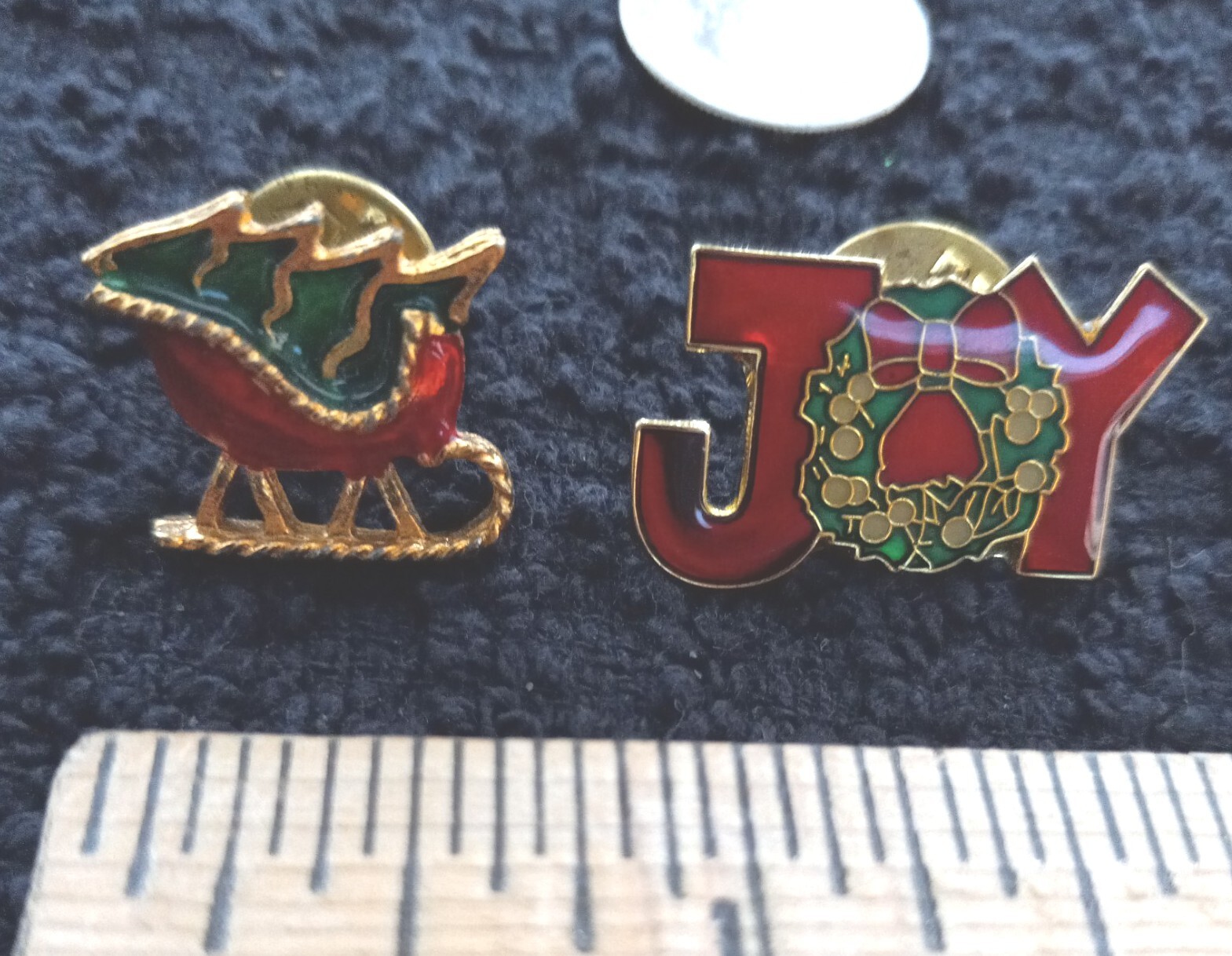 LOT of 3 ENAMELED CHRISTMAS PINS BROOCH SLEIGH JOY BELL VINTAGE | eBay