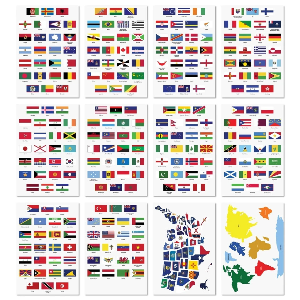 Flags of The World Stickers - Premium Country Flags and Mini Flag ...