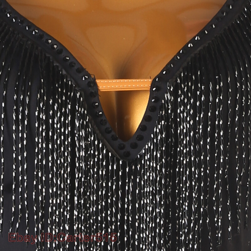 Womens Feather V-Neck Latin Rumba Cha-cha Jazz Samba Performance Dance ...