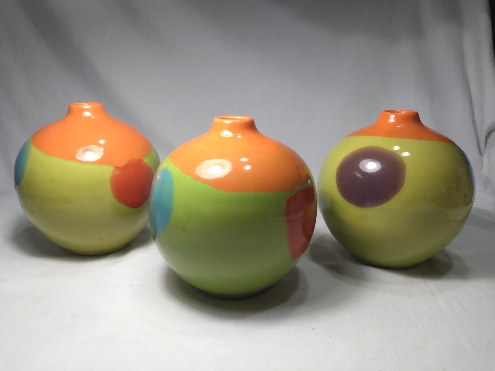Crate & Barrel Vases Roly Poly Ceramic Zoey Vase Multicolor 5.5”T 5”W ...