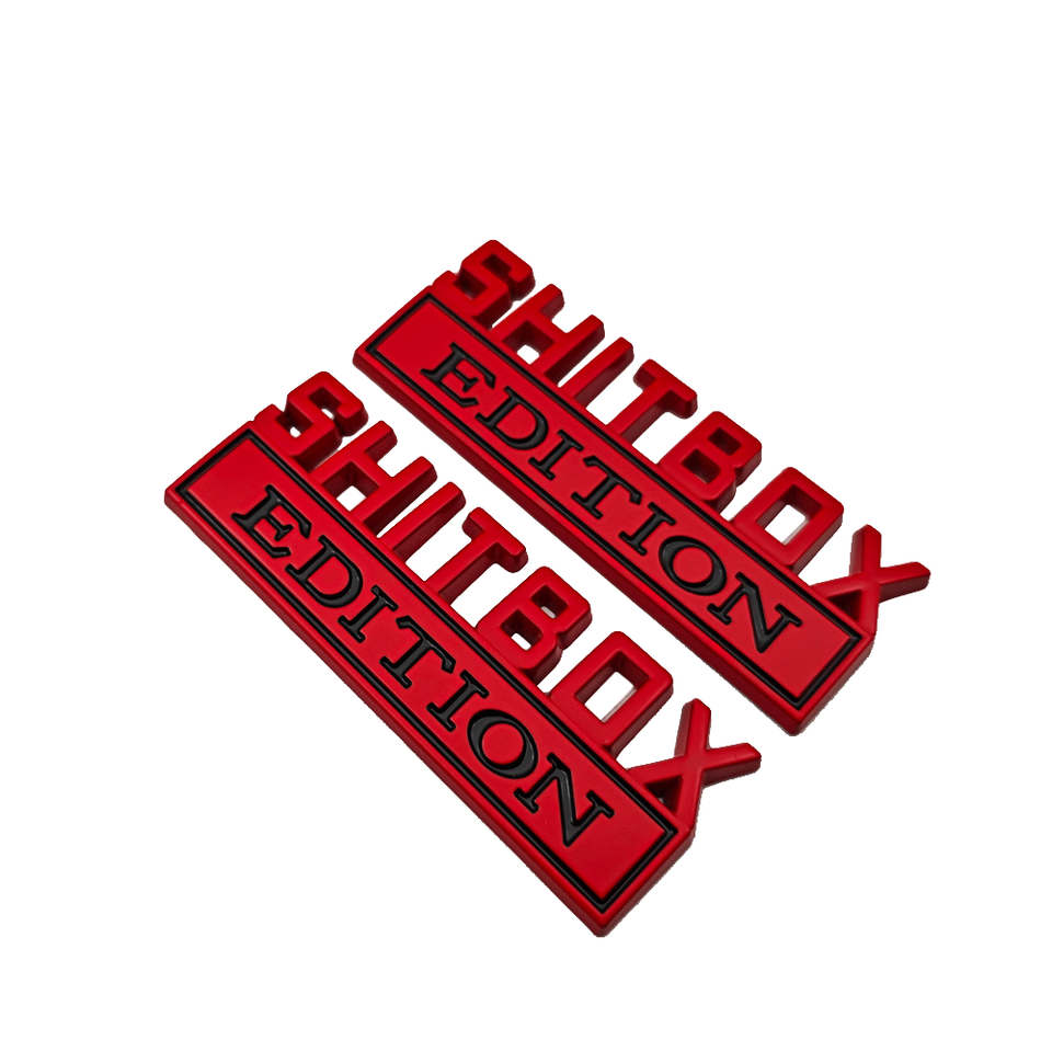 2Pcs Chrome Metal Red&Black SHITBOX Edition Car Embelm Badge Sport ...