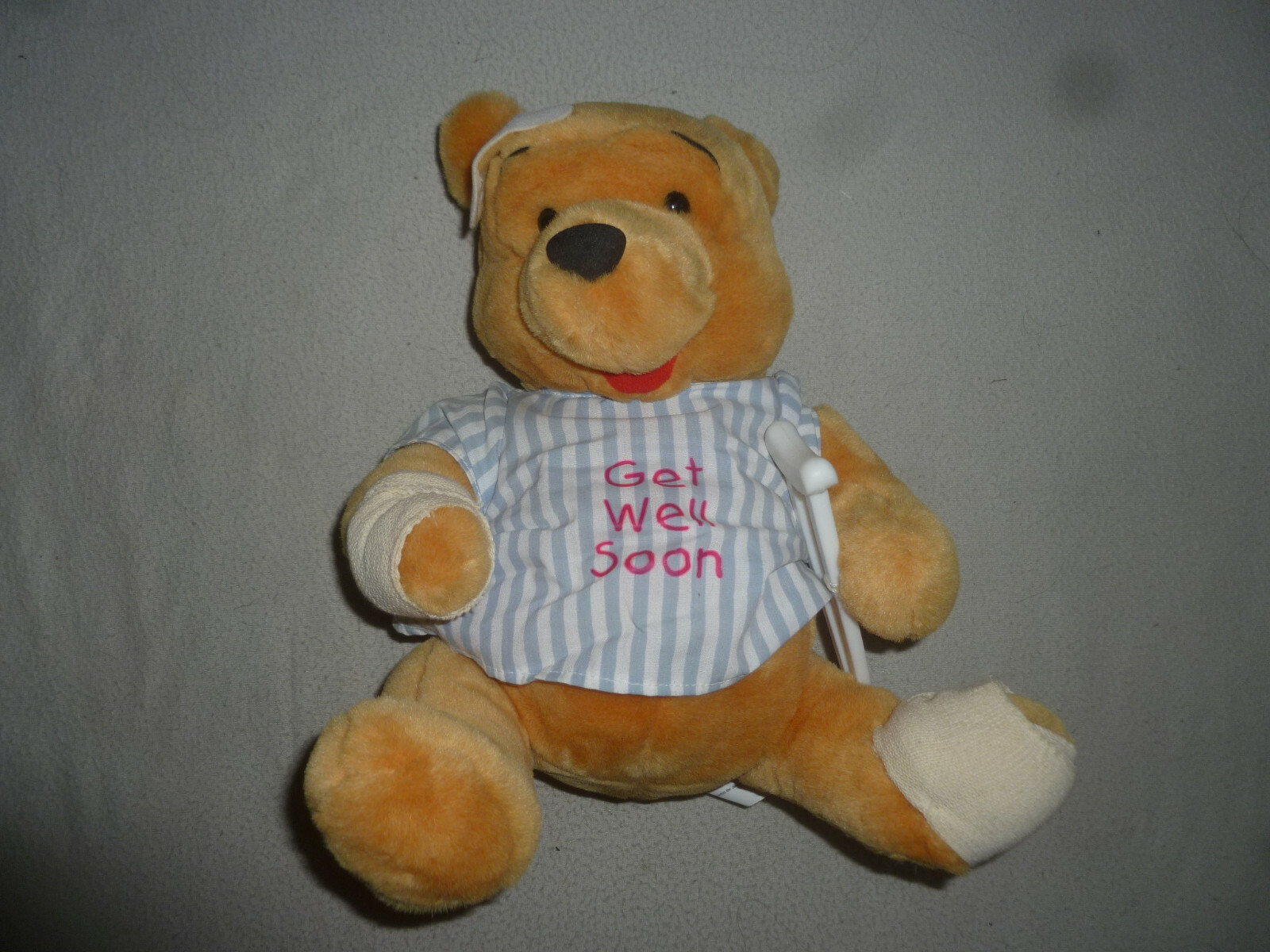 WALT DISNEY WINNIE THE POOH GET WELL SOON PLUSH TOY BANDAGE HOSPITAL ...