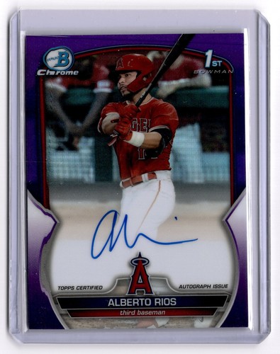 2023 Topps Bowman Chrome Alberto Rios #CDA-AR /250 Purple Auto Angels ...