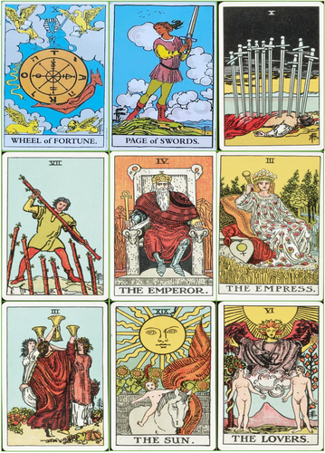 9 edible Tarot cards, cakes, cookies, rice krispy treats, pre cut wafer ...