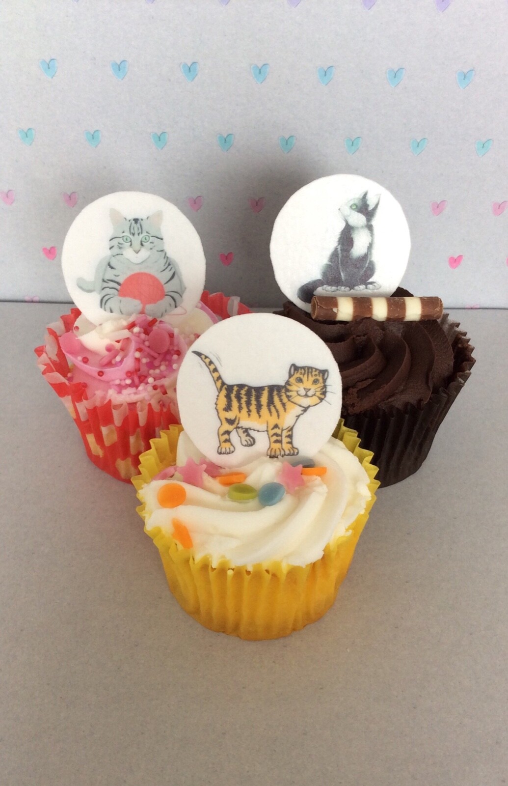 24 Cat Cats Kitten Premium Cupcake Cake Toppers Edible Wafer Paper ...