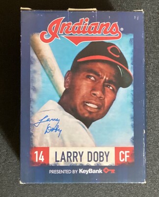 Vtg CLEVELAND INDIANS Guardians Baseball LARRY DOBY 2015 NEW BOBBLEHEAD ...