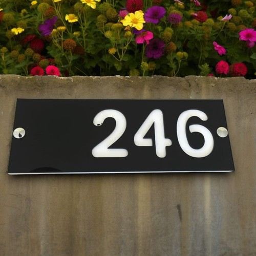 Rectangular Number House Signs / Plaques, Custom Colours & Sizes | eBay