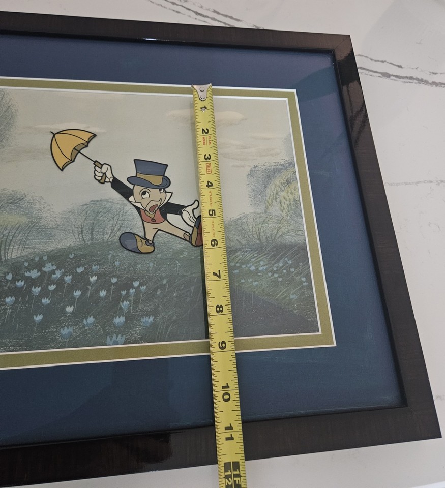 Original WALT DISNEY Pinocchio Jimmy Cricket Cel Cell Celluloid ~18"X ...