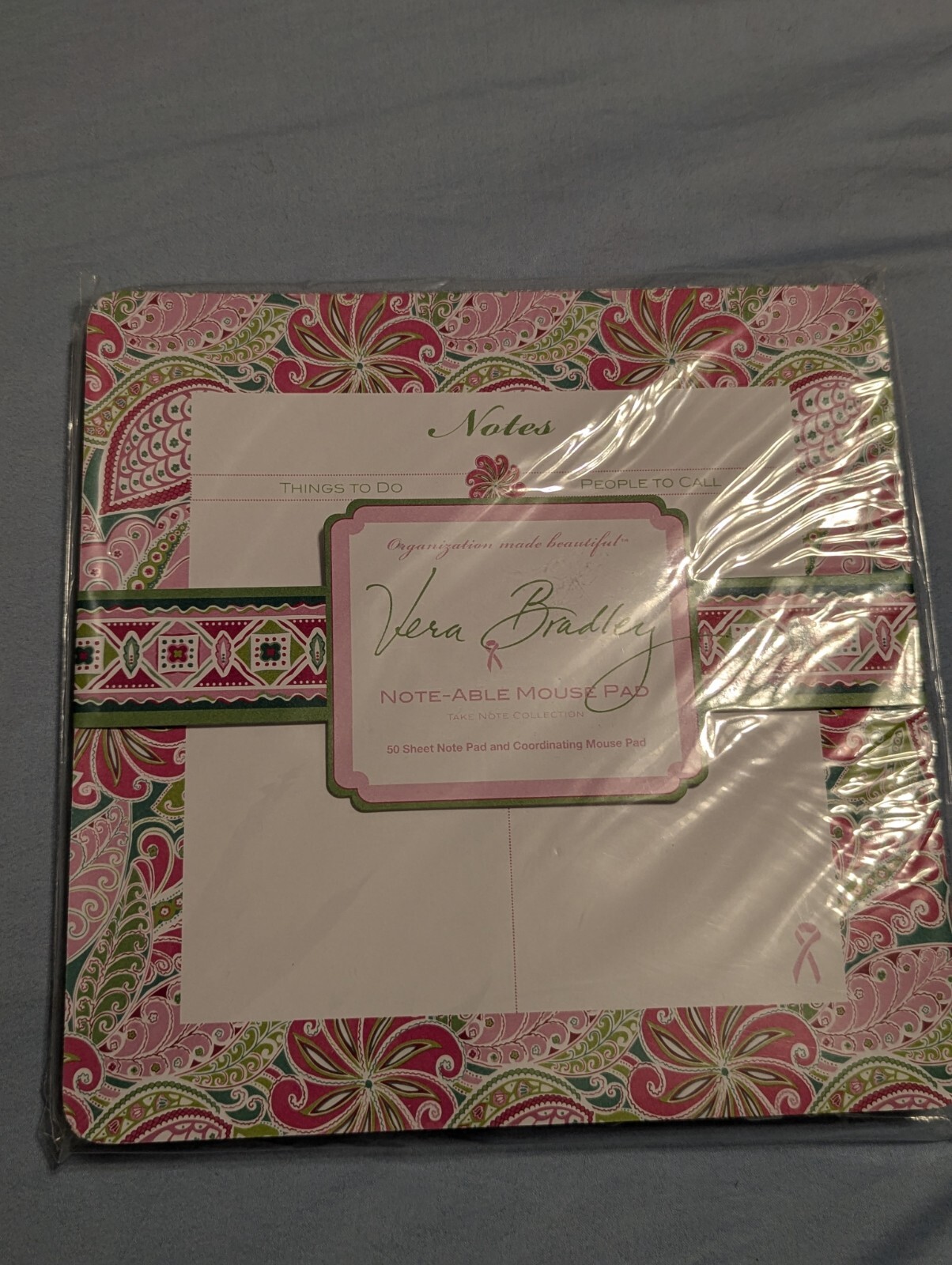 Vera Bradley Note-able Mouse Pad with 50 Sheet Note Pad - Brand New | eBay