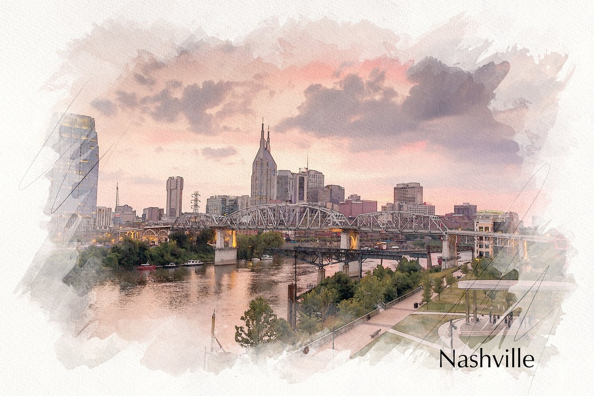 Nashville Tennessee Skyline Canvas