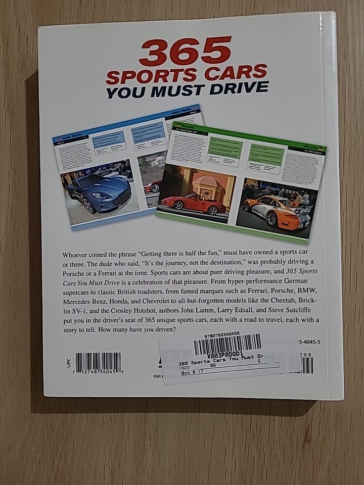 365 Sports Cars You Must Drive [Paperback] Lamm, John; Edsall, Larry ...