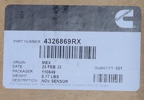 OEM Cummins NOX Nitrogen Oxide Sensor 4326869RX for sale online | eBay