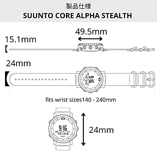 SUUNTO Core SS050276000 Black yellow 3ATM azimuth Altitude Atmosphere ...