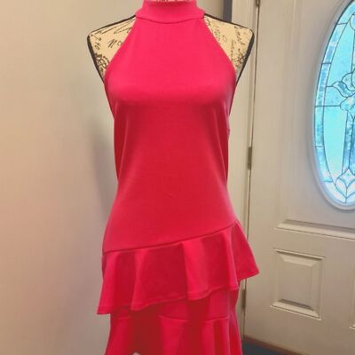 BooHoo Hot Pink Stretch Halter Mini Dress NWTs Sz 10 | eBay