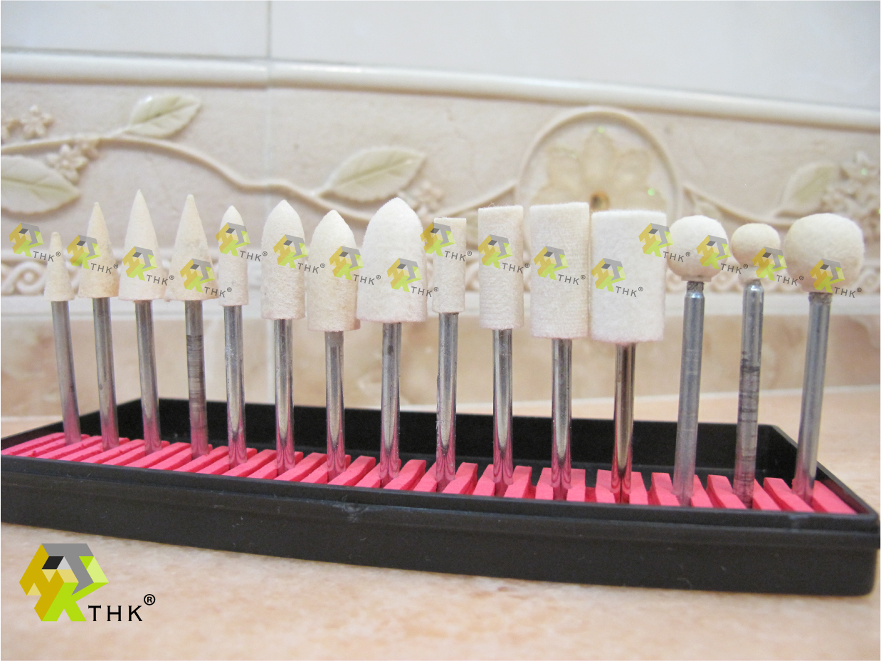 15 pcs THK Hard Wool Felt rotary burrs polishing bob bobs jewelry 2 ...