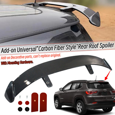 Fit For Jeep Compass 16+ Carbon Fiber Style Universal 52" Rear Roof ...