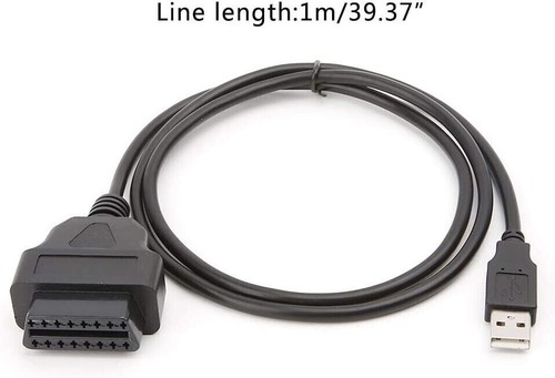 16Pin 1M OBD2 to USB Charger Adapter Cable Car Diagnostic Interface ...