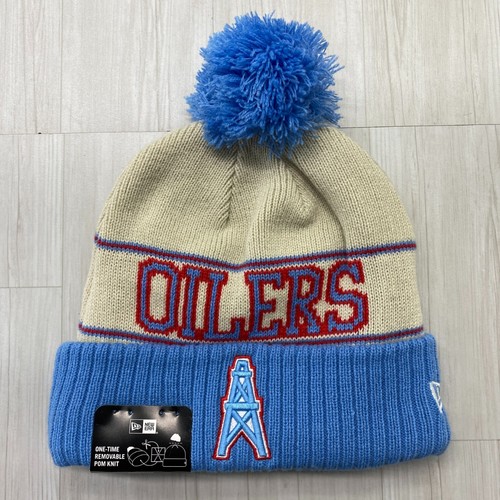 New Era NFL Historic Houston Oilers Pom Knit Beanie Hat Old Logo USA ...