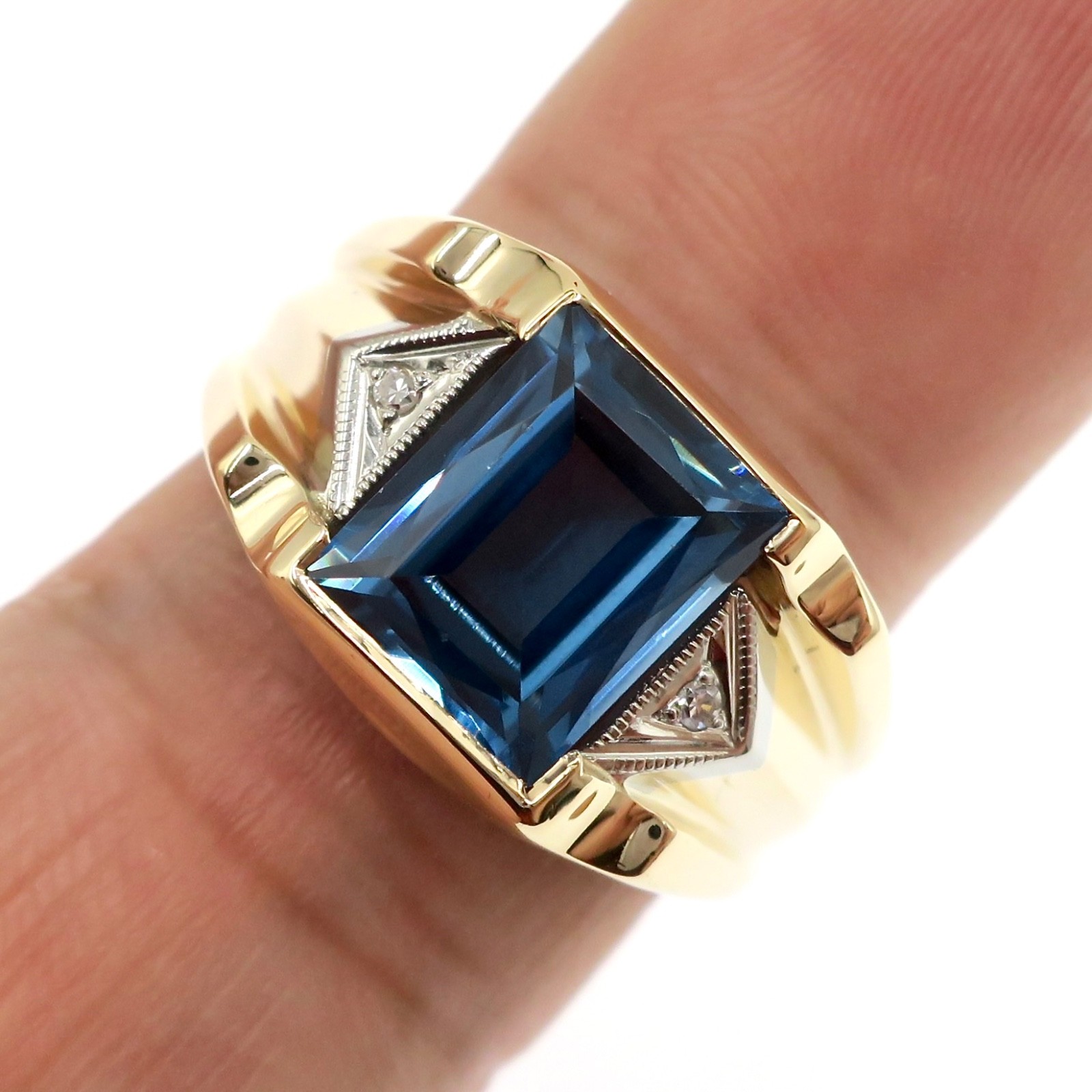 Mens Classic Mid-Century Modern 10k Yellow Gold Natur… - Gem