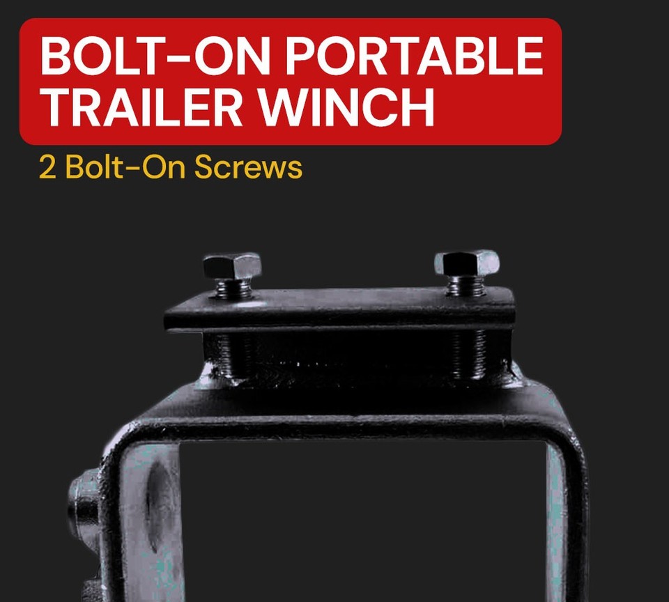 Bolt-On Winch Flatbed Trailer Truck Winches | (8 Pack) | Black