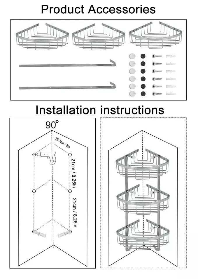 Hanging Over Door Screen Shower Caddy Bathroom Storage Rack Tidy Modern ...