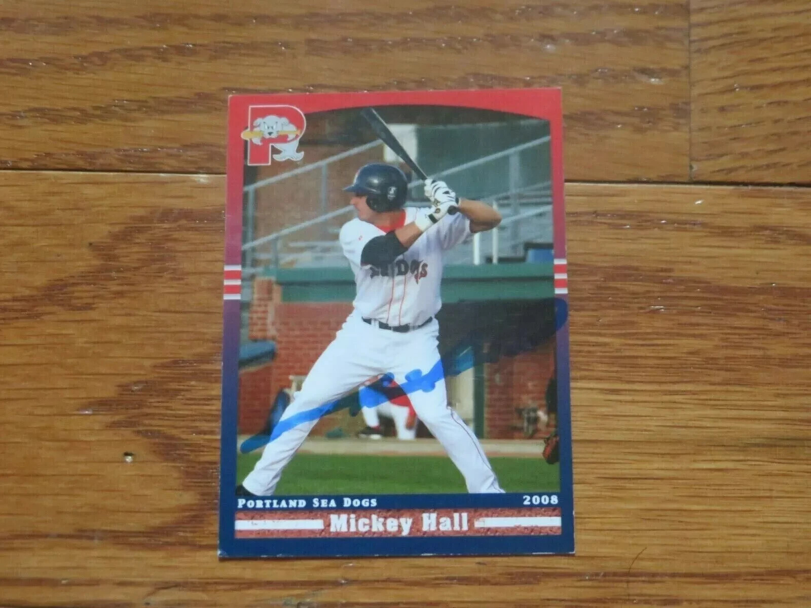 Mickey Hall Autographed Hand Signed Card Boston Red Sox Portland Sea ...